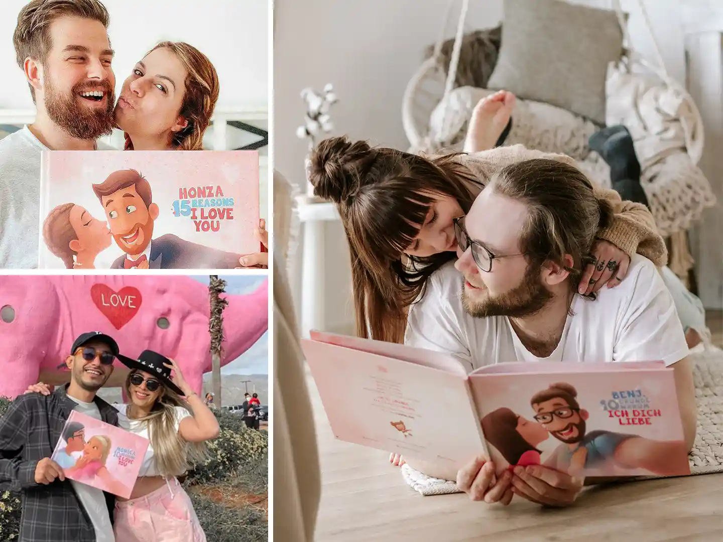 Cute Couples Cuddling Collage